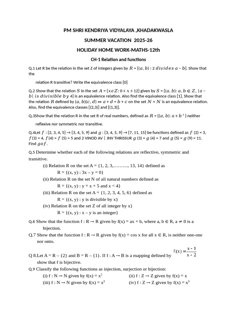Summer HW 12 Maths | PDF | Mathematical Analysis | Geometry