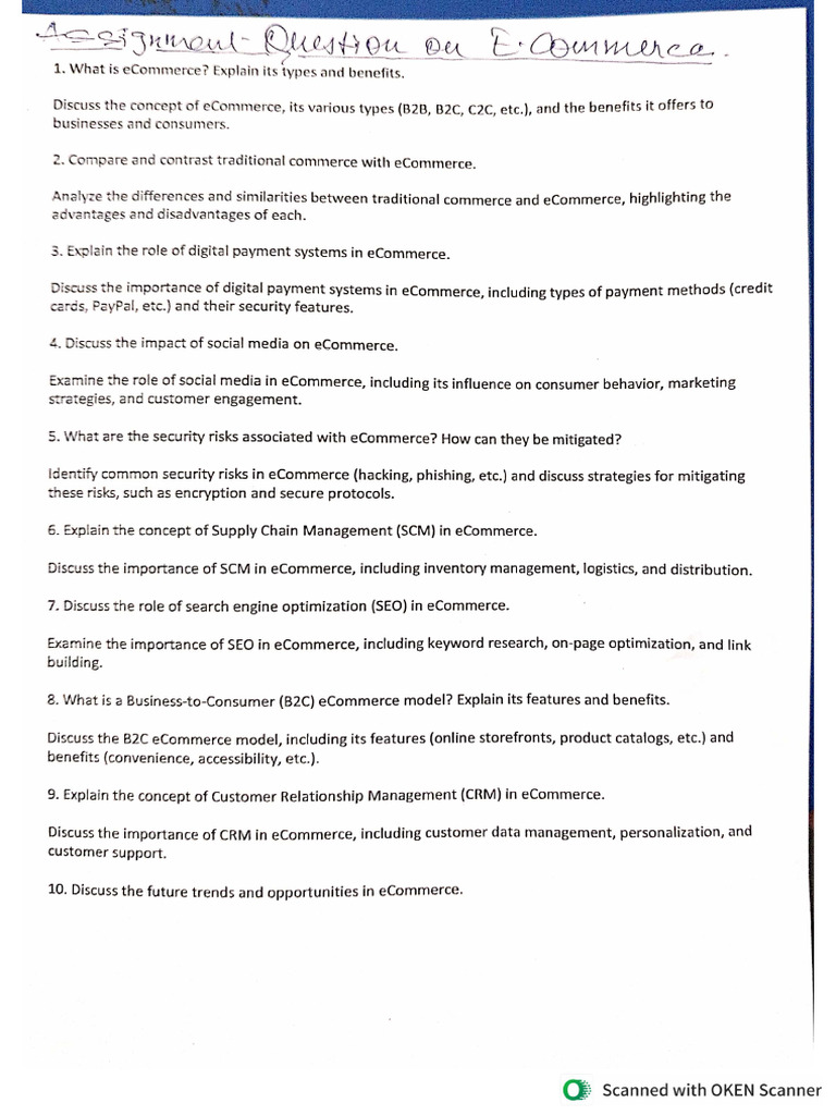 E Commerce Assignment 4th Semester | PDF