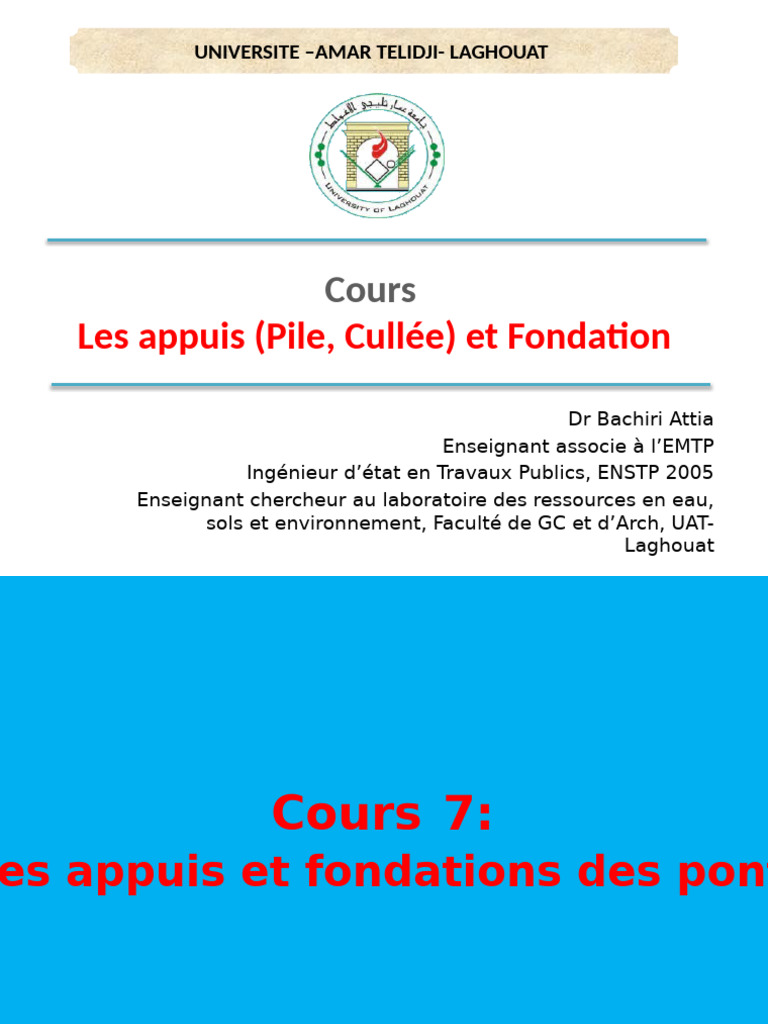 Les Appuis et Fondations des OA | PDF | Fondation (construction ...