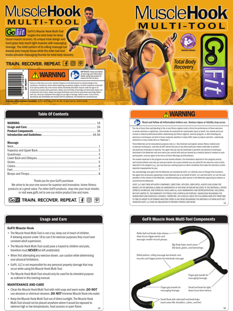 GoFit Muscle Hook Usage Guide | PDF | Massage | Myofascial Trigger Point