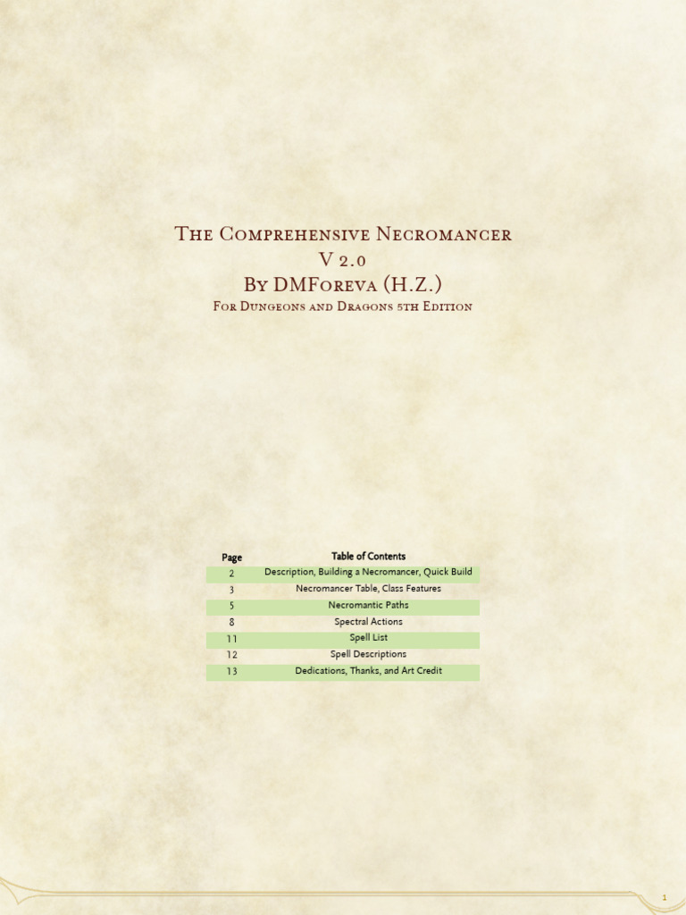 HZ Necromancer 2.0 Current Release | PDF