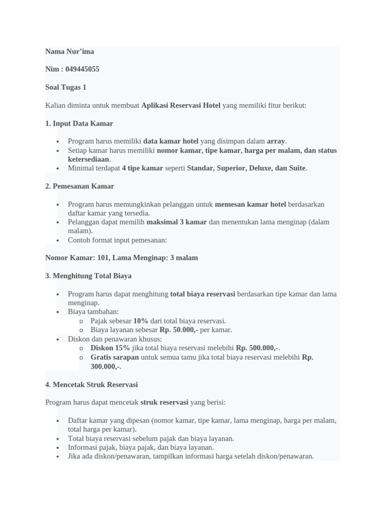 Soal Tugas Praktik 1 Pemrograman Dekstop | PDF