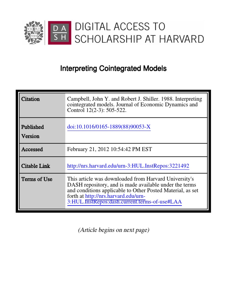 Interpreting Cointegrated Models | PDF | Computing | Software