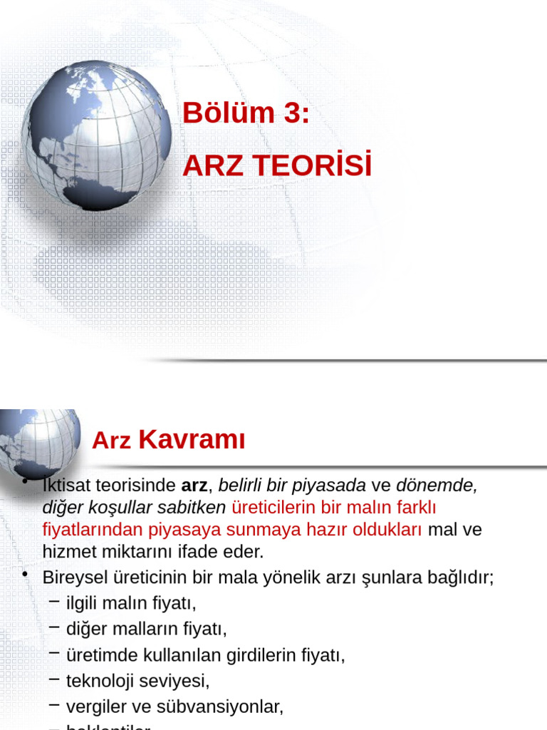Bölüm 3. Arz Teorisi Ve Arz Esnekliği - 1010 | PDF