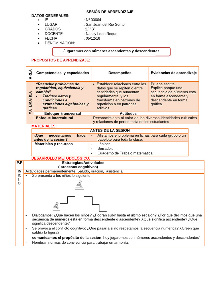 Secuencias Numéricas en Matemática | PDF | Aprendizaje | Ciencias del ...