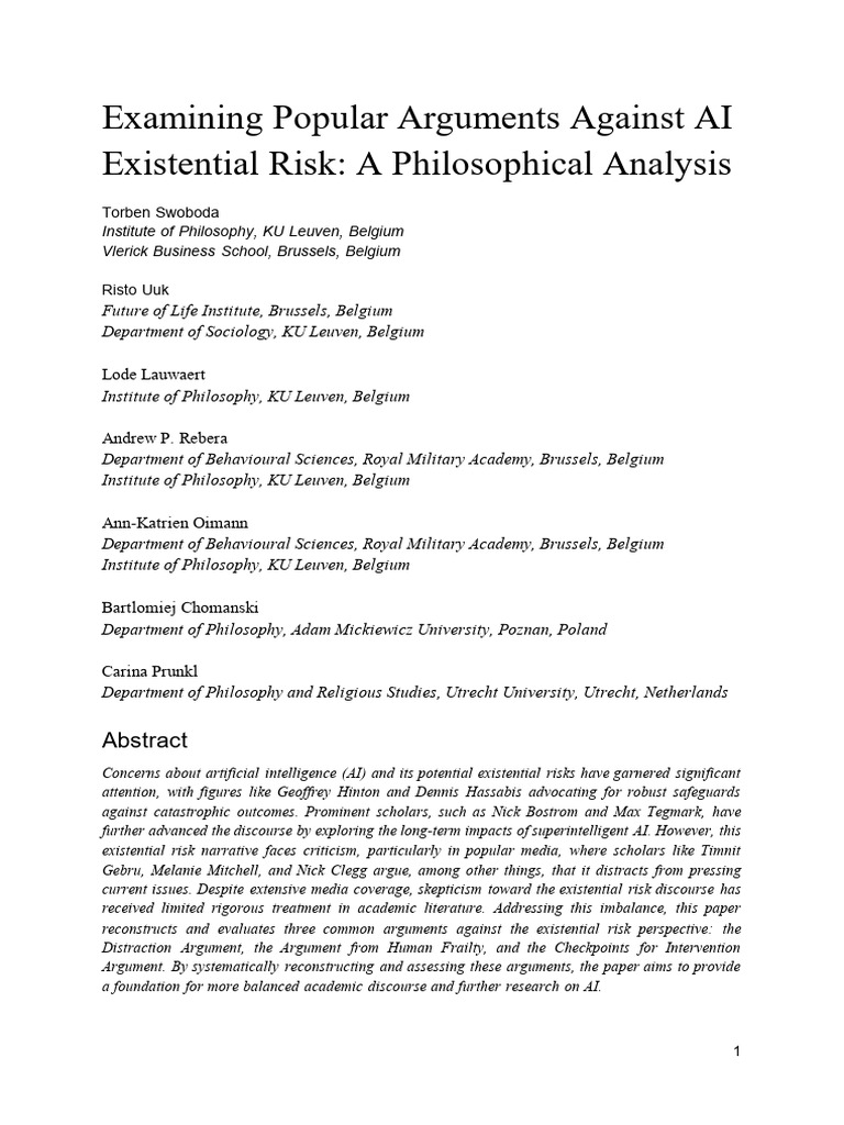 The Argument Against AI Due to the Risks | PDF | Artificial Intelligence | Intelligence (AI ...
