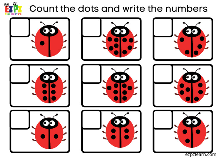 Ladybug Count The Dots Writing Mockup | PDF