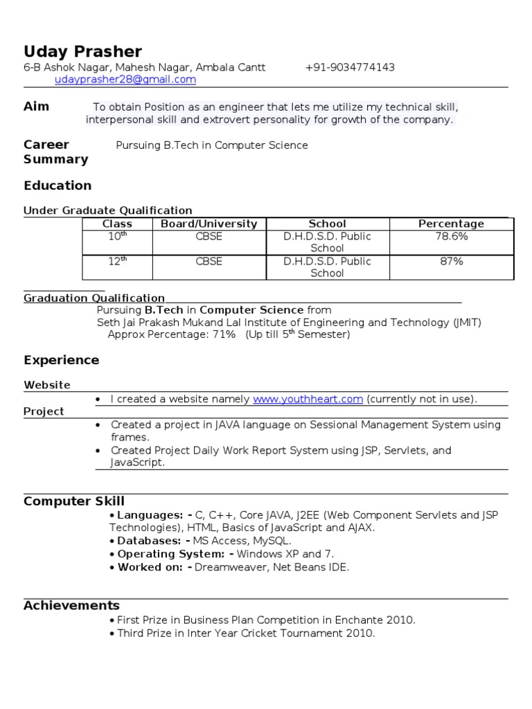 Uday's CV - New | PDF | Career & Growth | Games & Activities
