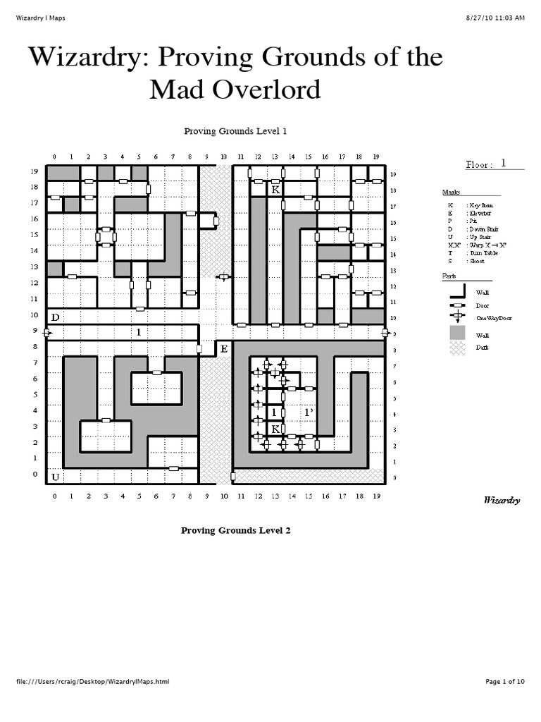 Wizardry 1 Maps | PDF