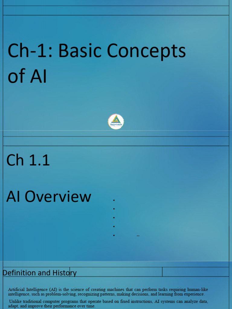 Ch1.1 - SM - Basic Concepts of AI | PDF | Artificial Intelligence | Intelligence (AI) & Semantics