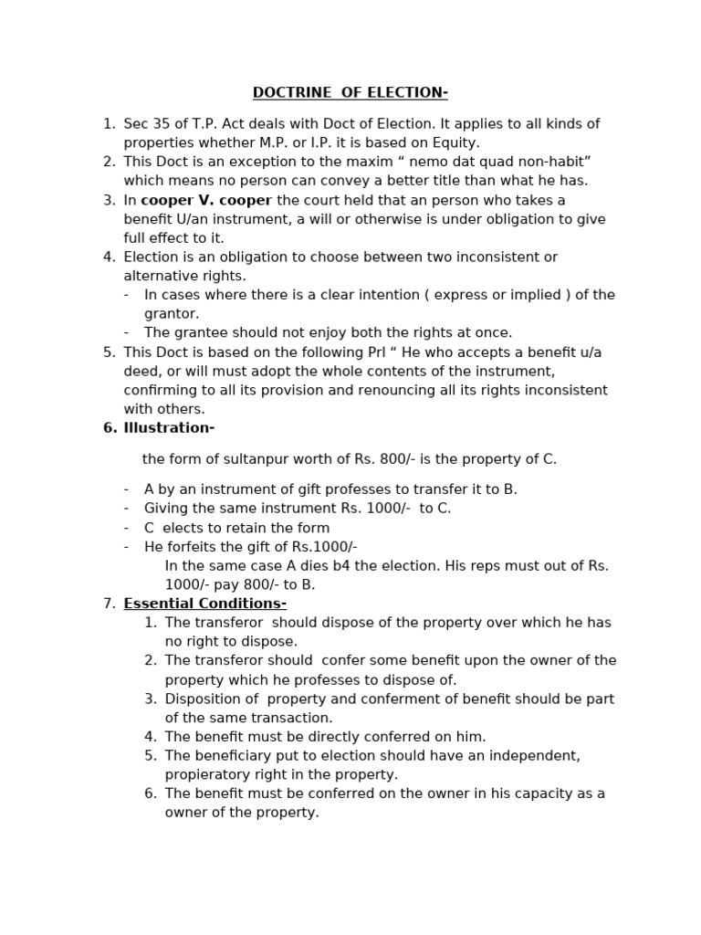 Doctrine of Election | PDF
