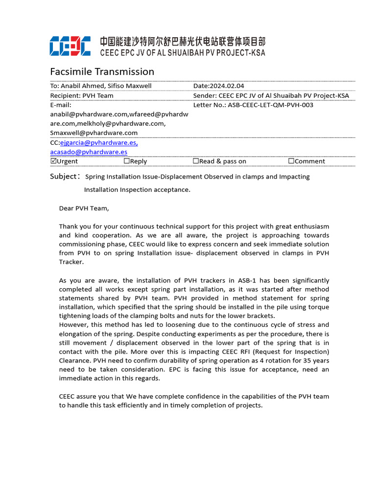 Facsimile Transmission: Subject | PDF