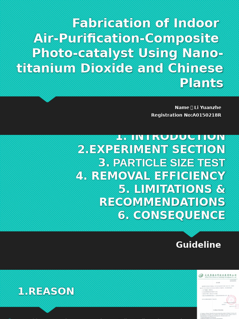 photocatalytic airpurification | PDF | Titanium Dioxide | Titanium