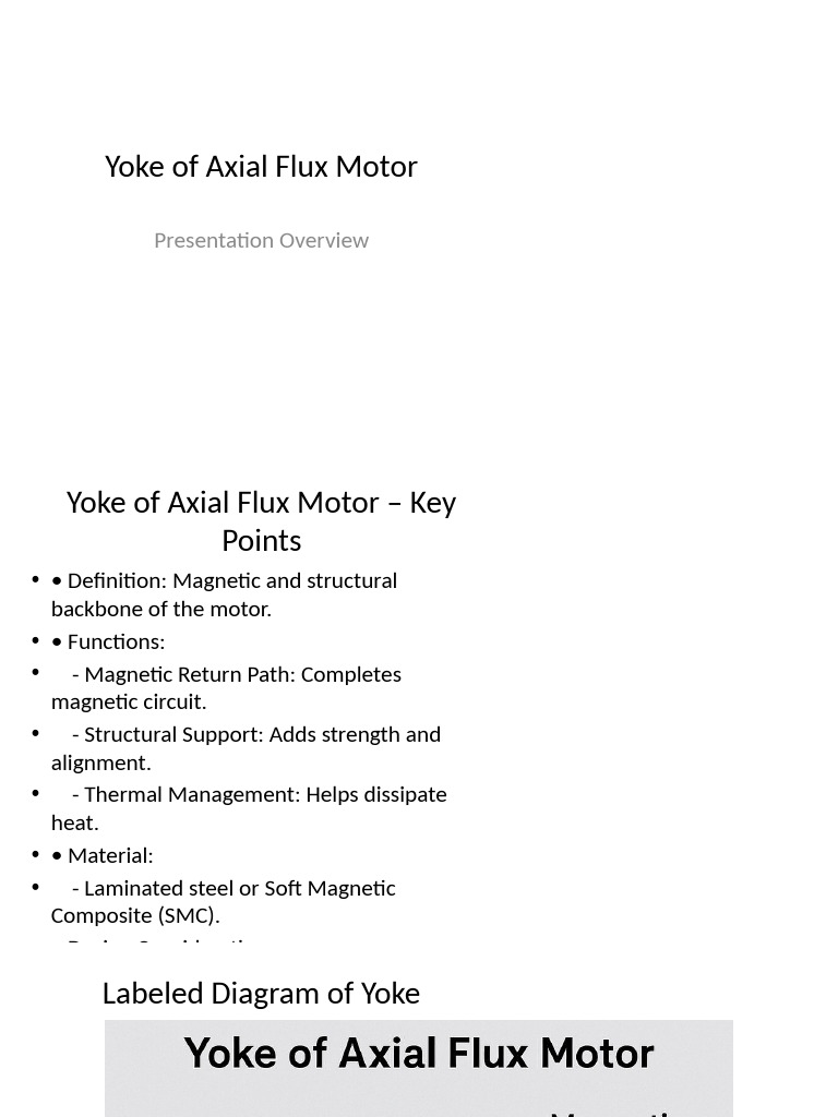 Yoke of Axial Flux Motor Presentation | PDF