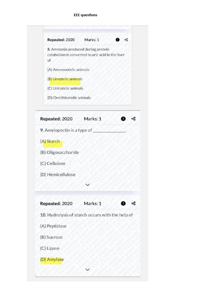 Suggested Mcqs From Previous Years | PDF