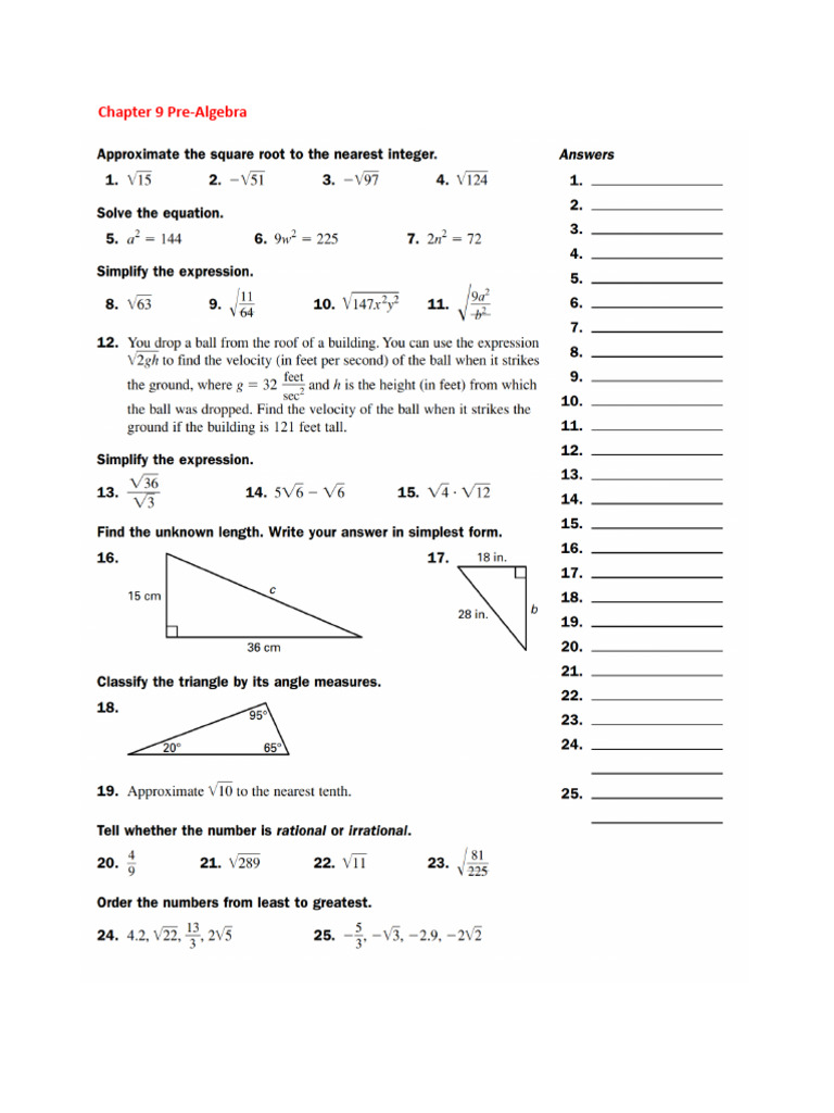Ch.9 Pre Algebra | PDF