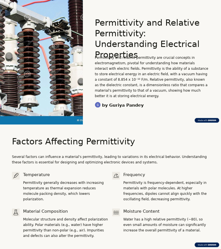 Permittivity and Relative Permittivity Understanding Electrical ...