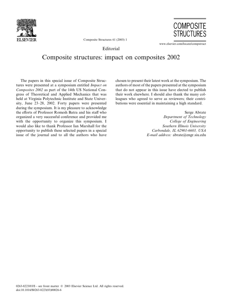 Composite Structures Impact On Composites 2002 - 2003 - Composite ...
