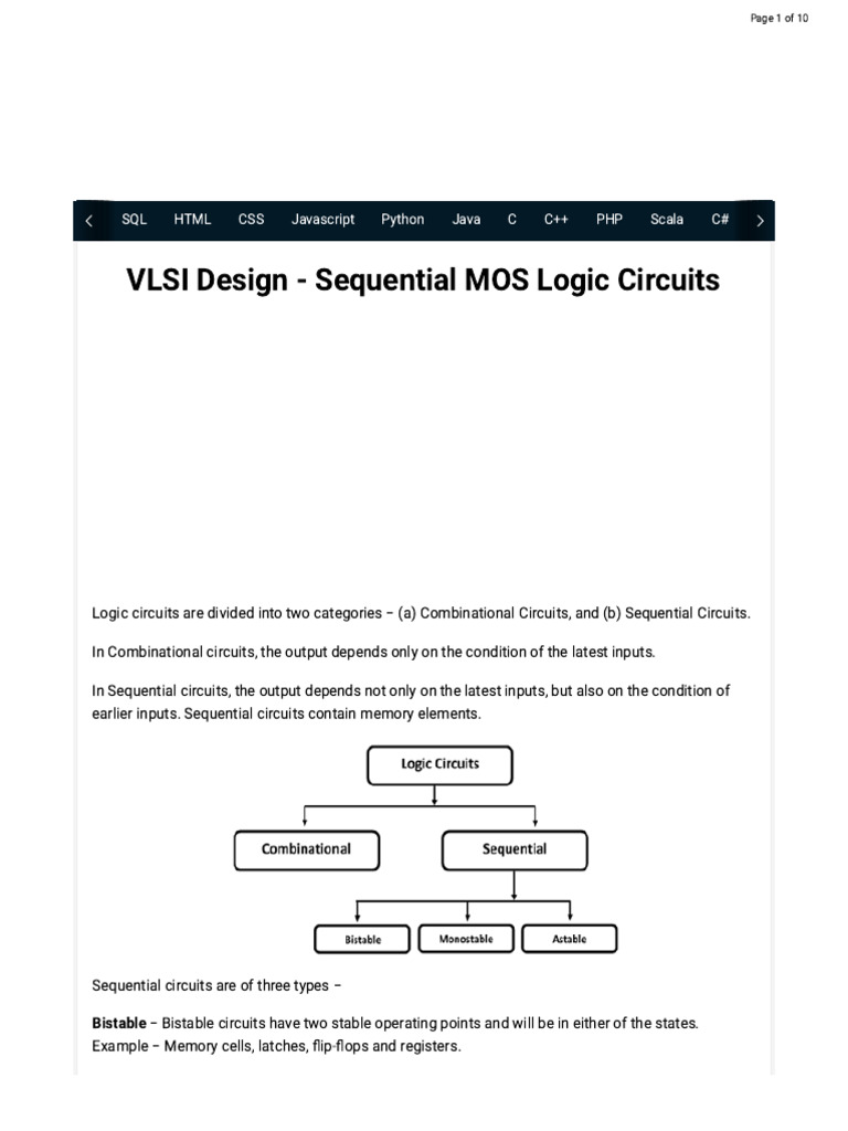 Sequential MOS Logic Circuits in VLSI Design | PDF | Logic Gate | Cmos