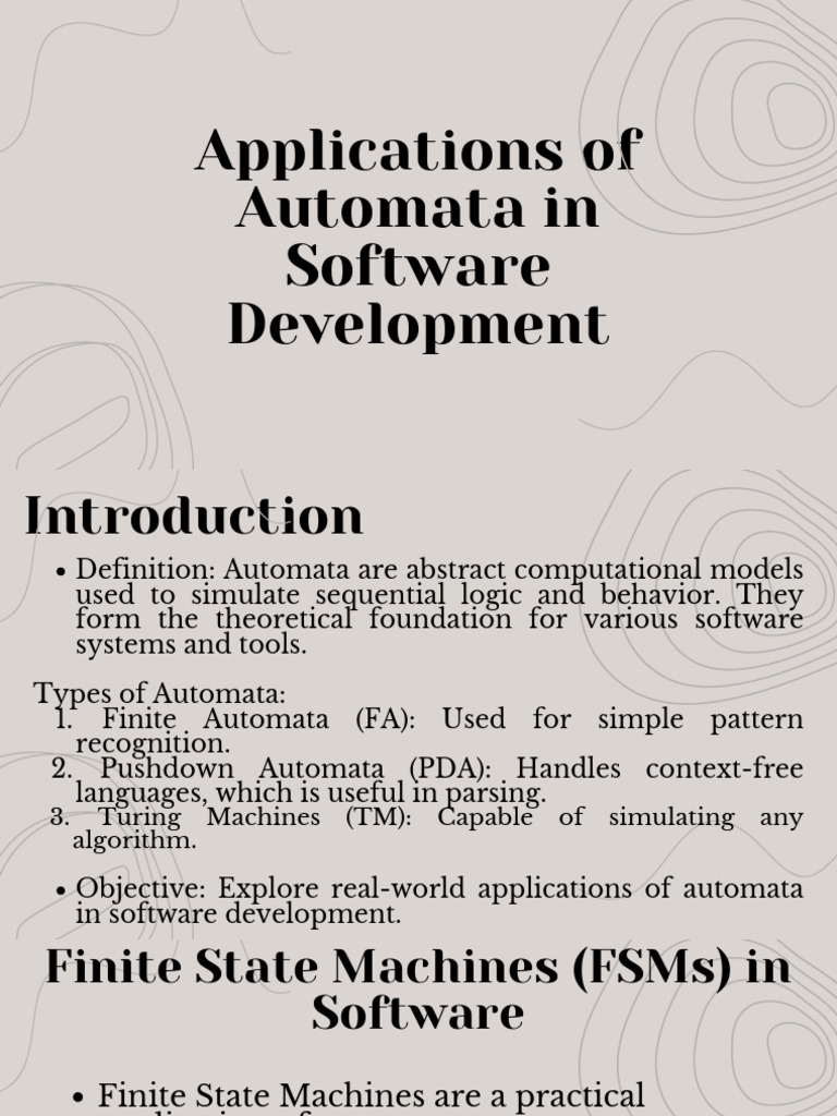 Applications of Automata in Software Development | PDF | Computer Science | Software Development