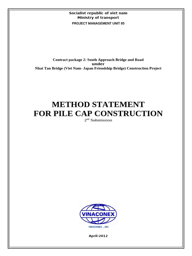 Cover of Pile cap construction | PDF