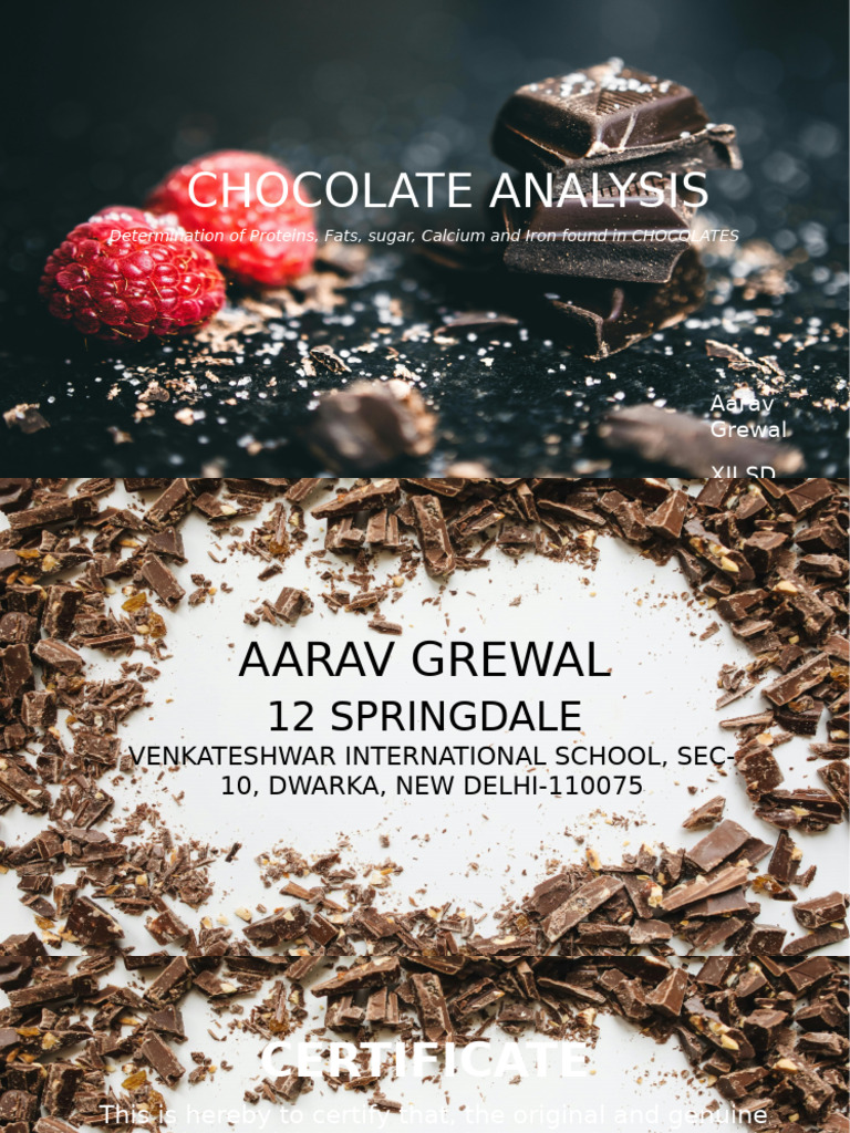 Chocolate Analysis | PDF