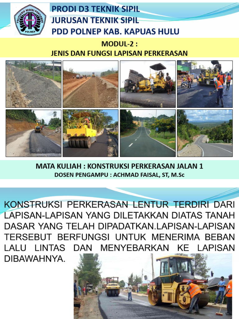 Modul-2. Jenis Dan Fungsi Lapisan Perkerasan. KPJ 1. Af 2024 | PDF