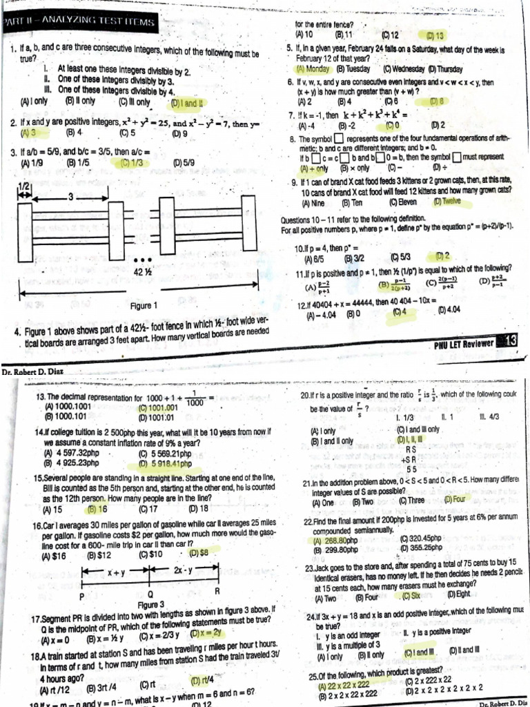 Let Reviewer Math Major | PDF