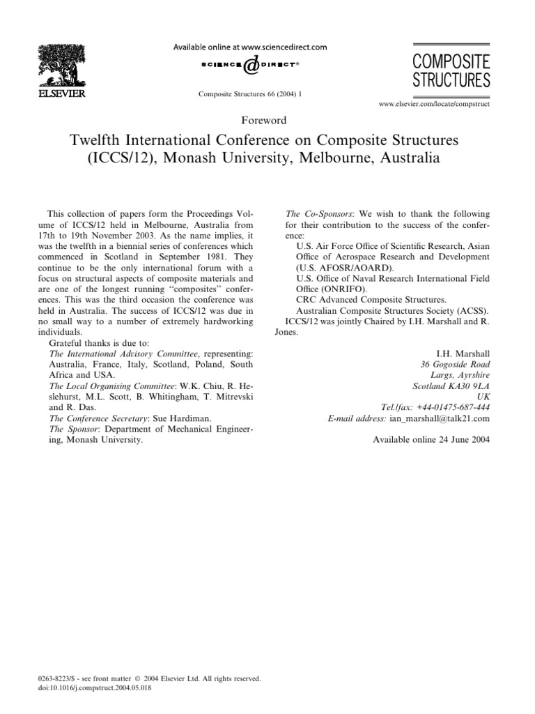 Twelfth International Conference On Composite Structures ICCS 12 ...