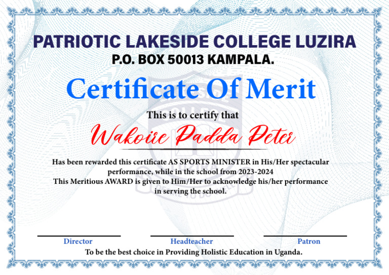Certificate of Merit Prefect | PDF