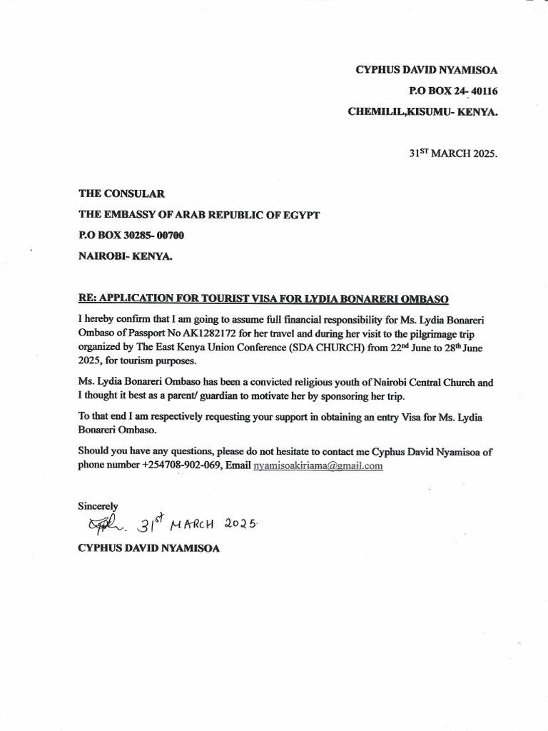 Egypt Trip Introduction Letter | PDF