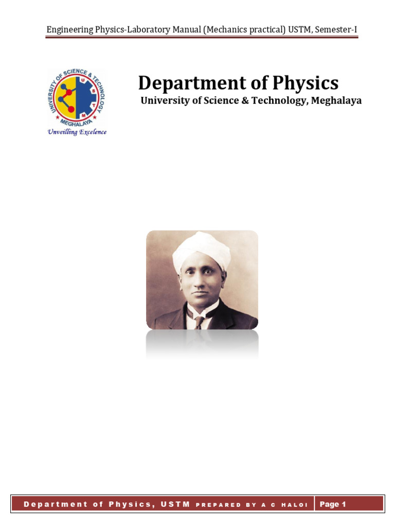 CSB-106 - Lab Manual (Engineering Physics Practical) . | PDF | Pendulum | Young's Modulus