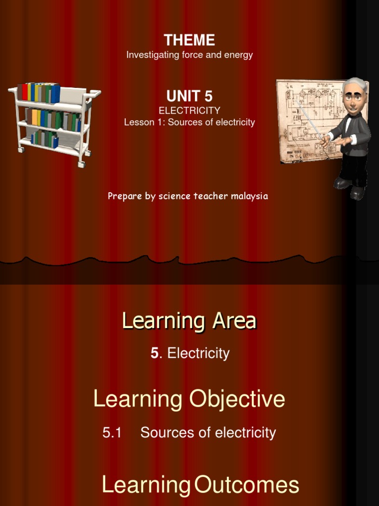 UNIT 5 Lesson 1 Electricity | PDF | Battery (Electricity) | Energy ...