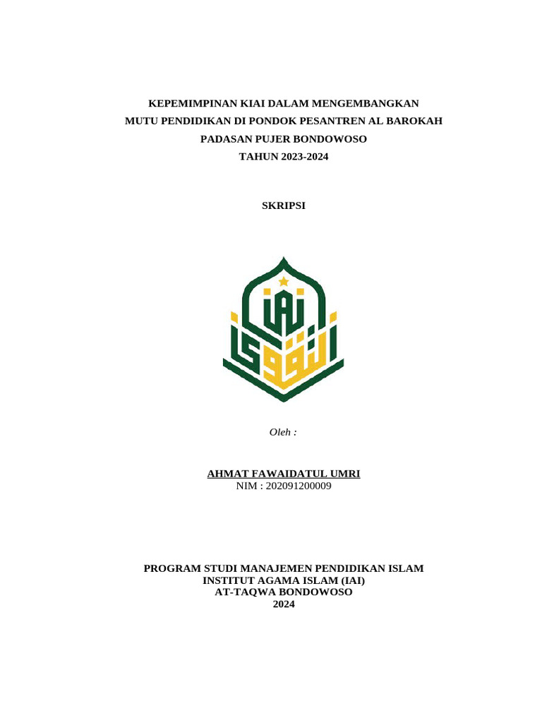 Cover Skripsi | PDF