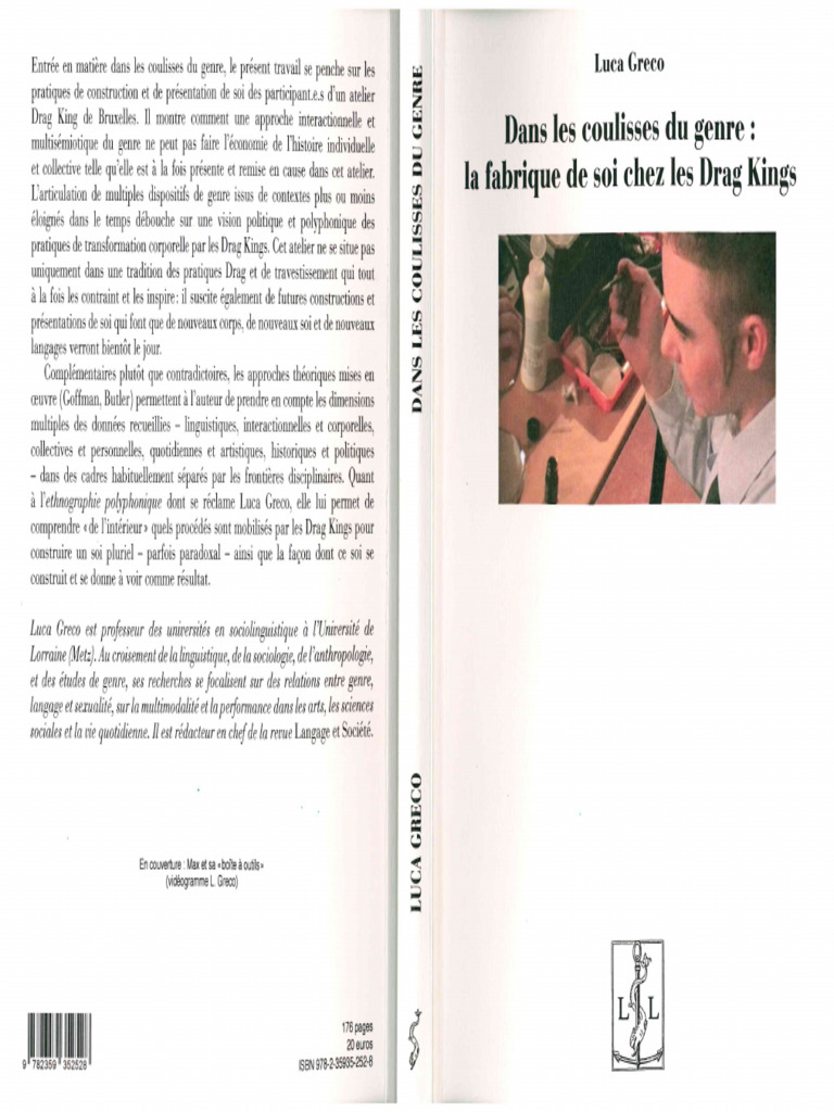 Dans Les Coulisses Du Genre - La Fabrique de Soi Chez Les - Luca Greco ...