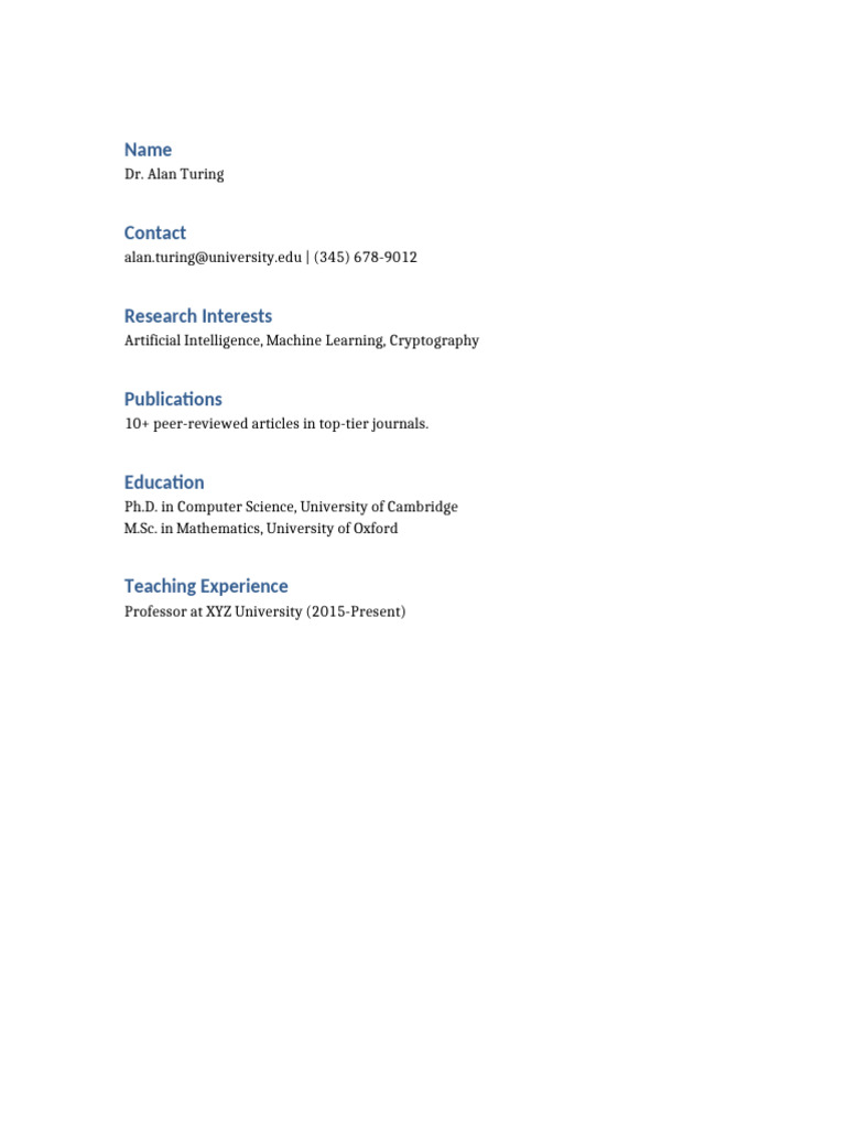 Academic Resume | PDF