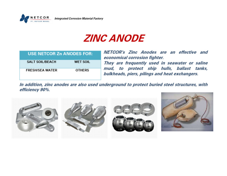 Zinc Anodes for Corrosion Protection | PDF