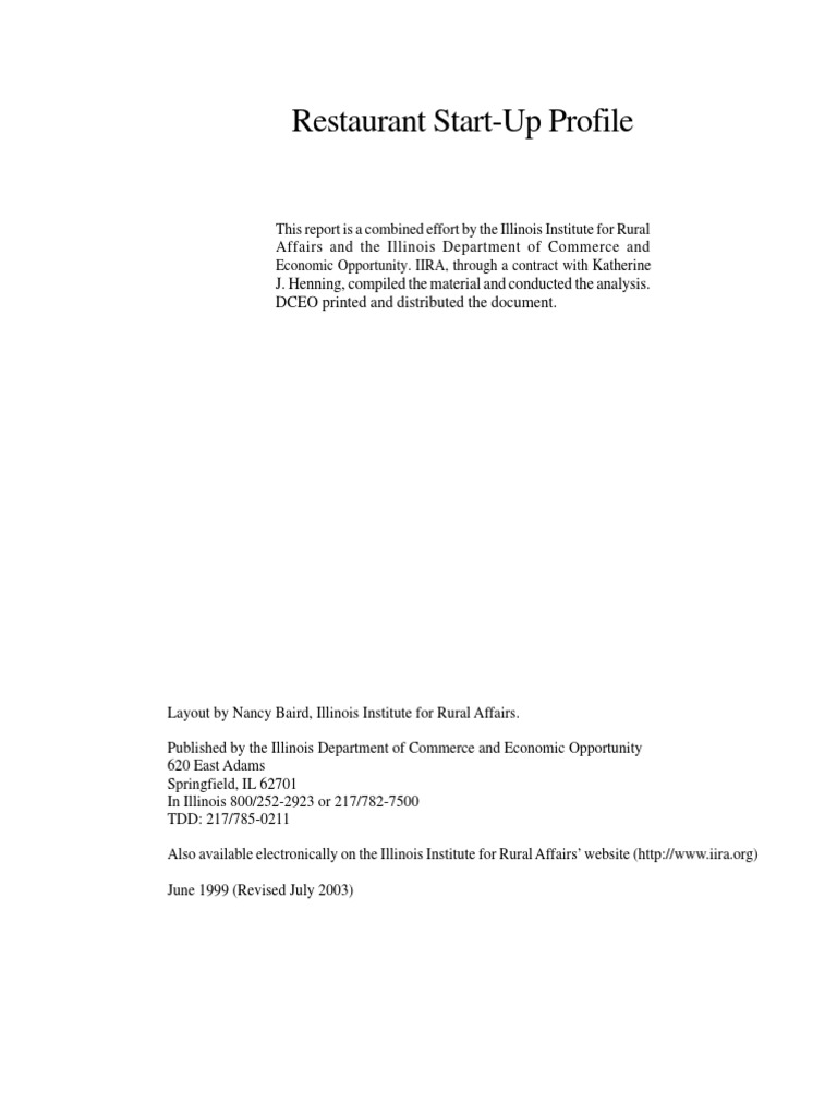 Restaurant Profile | PDF