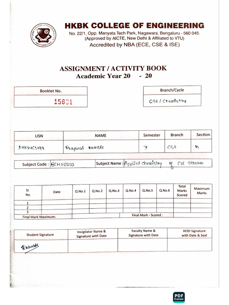 Chemistry Assignment 2 | PDF