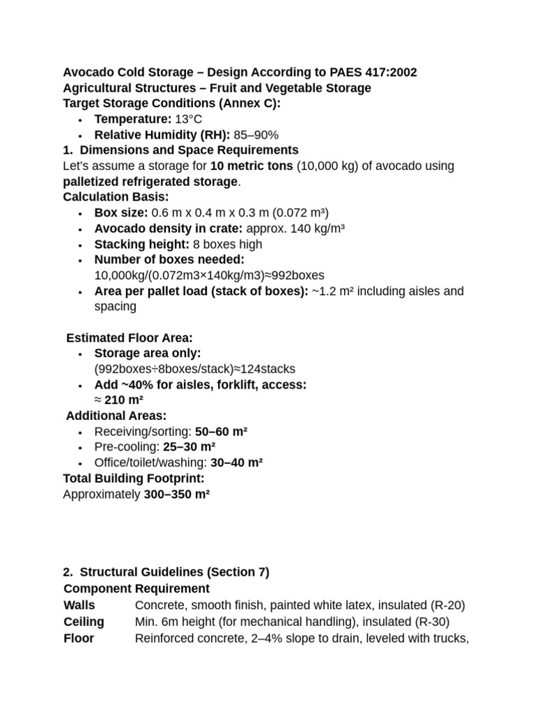 Avocado Cold Storage Plan | PDF | Forklift | Building
