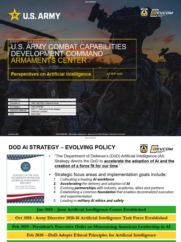 02.US Army DEVCOM Armaments Center Perspectives | PDF | Artificial ...