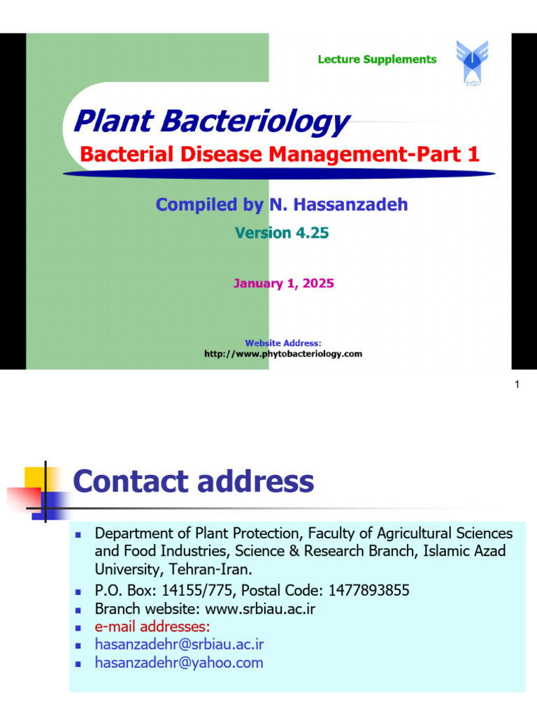 Plant Bacterial Disease Management Part1 | PDF | Pathogen | Plant Pathology