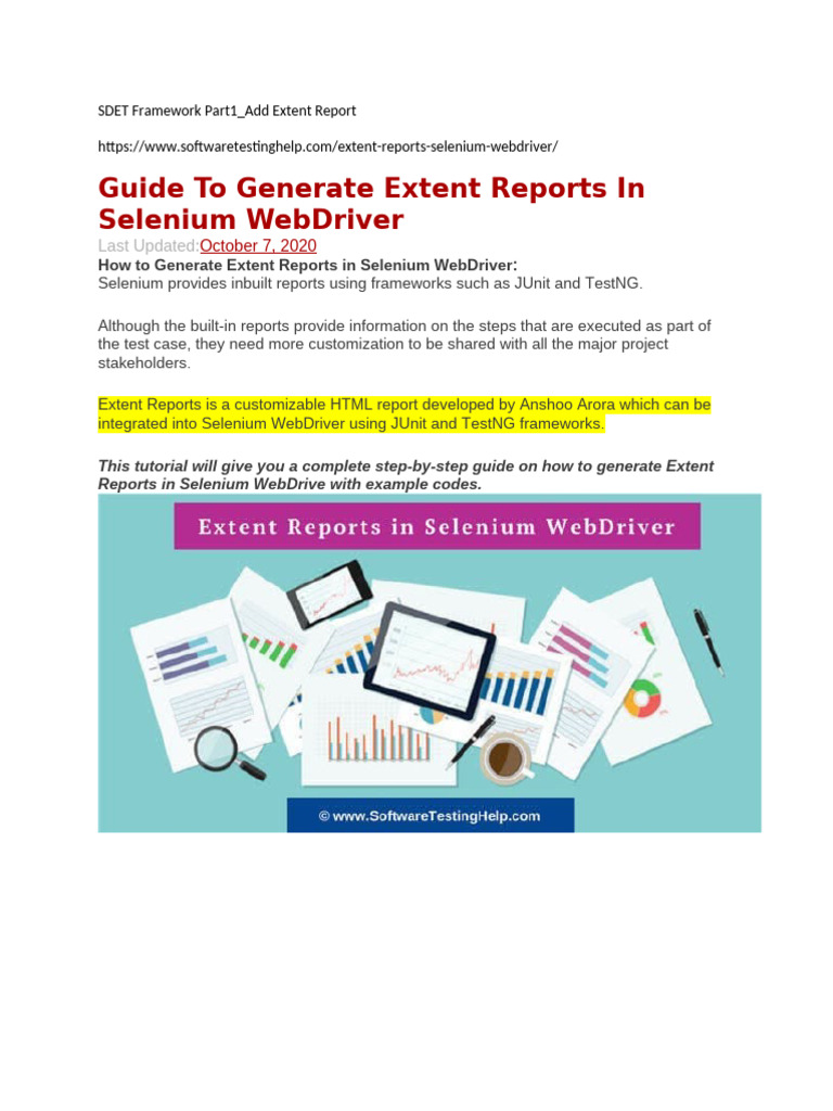 Generating Extent Reports in Selenium | PDF | Selenium (Software ...