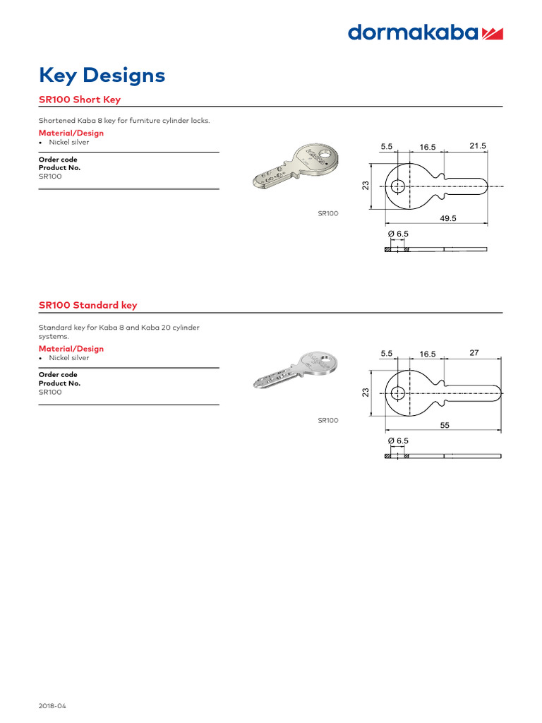 Kaba Cylinder Locks and Keys Overview | PDF | Nut (Hardware) | Screw