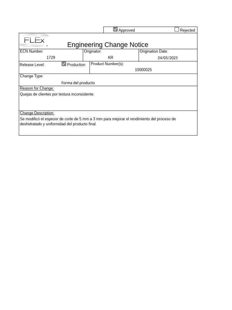 Engineering Change Notice | PDF