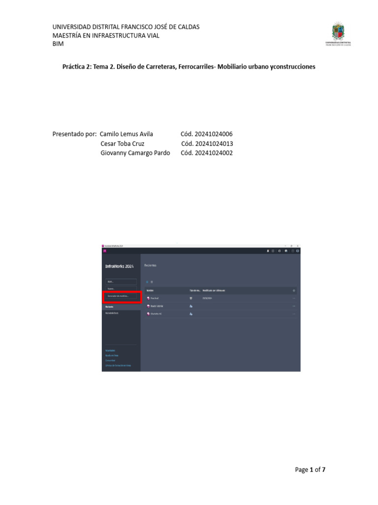 PRACTICA02 | PDF | La carretera | Diseño