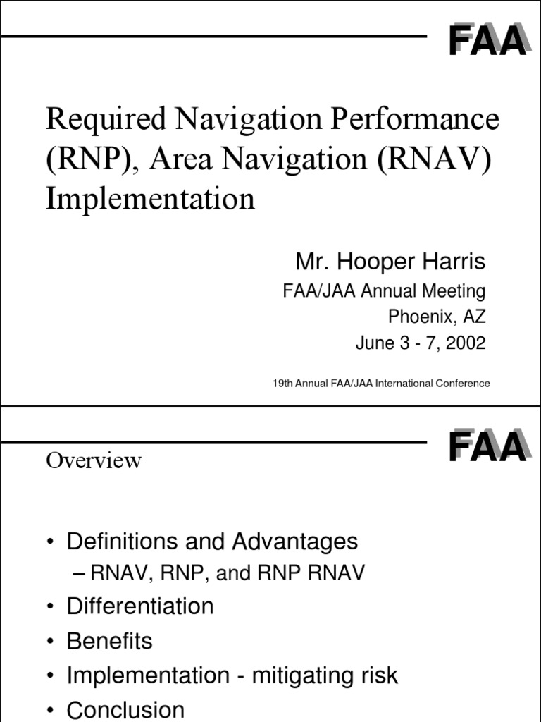 Required Navigation Performance (RNP), Area Navigation (RNAV ...