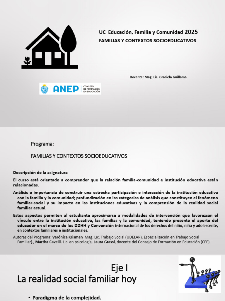 Educación y Vínculo Familiar-Comunitario | PDF | Familia | Complejidad