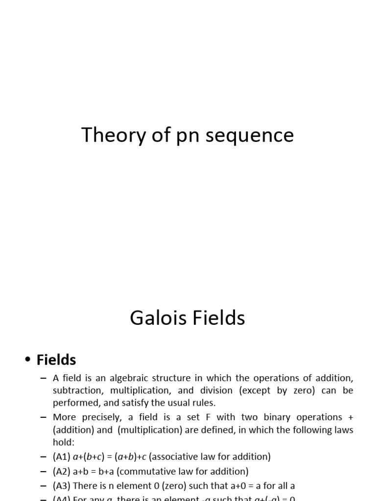 Galois Fields and PN Sequence Theory | PDF | Field (Mathematics ...