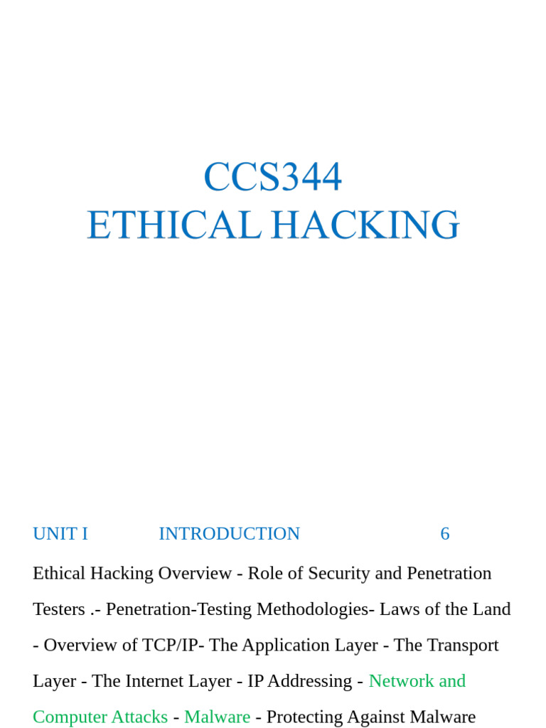 U1-T6 Network and Computer Attacks - Malware | PDF | Malware | Computer Virus